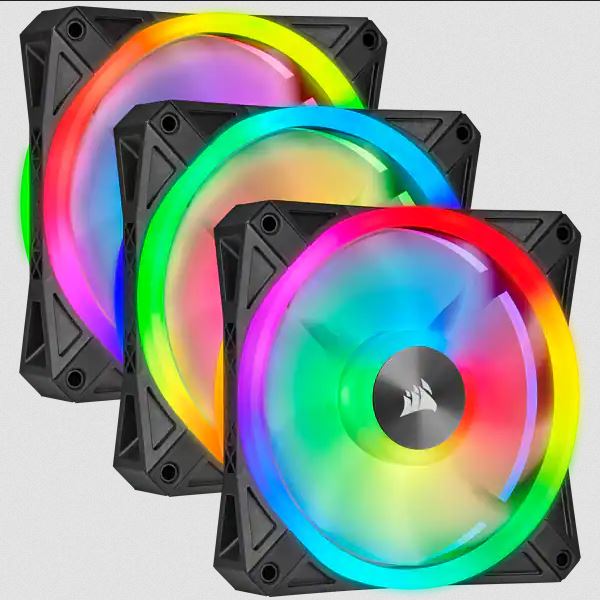 KIT 3 FAN COOLER 120MM CORSAIR PWM ICUE QL120 RGB