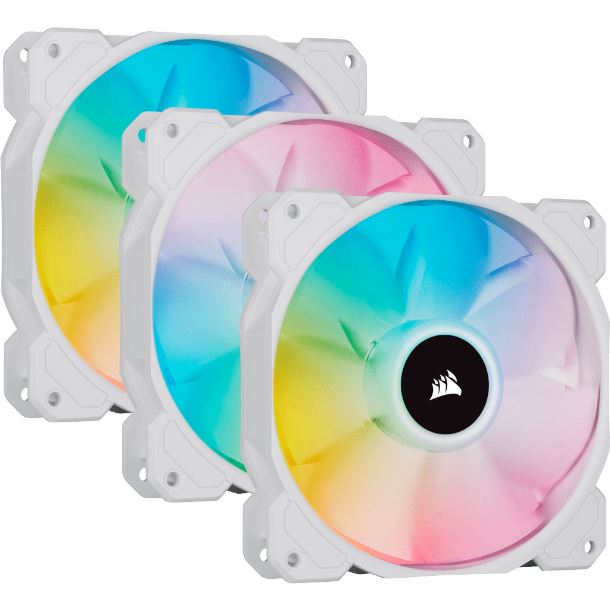 KIT 3 FAN COOLER 120MM CORSAIR PWM ICUE SP120 RGB ELITE WHITE