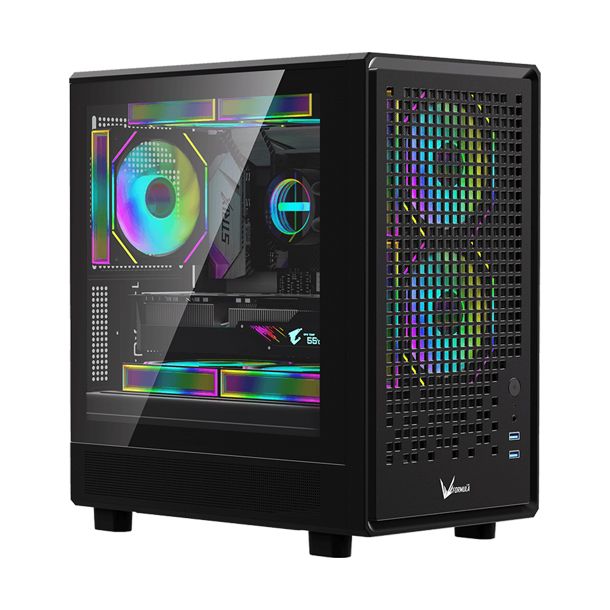 GABINETE GAMER FORMULA V AIR MESH G2 BLACK 3 FAN RGB