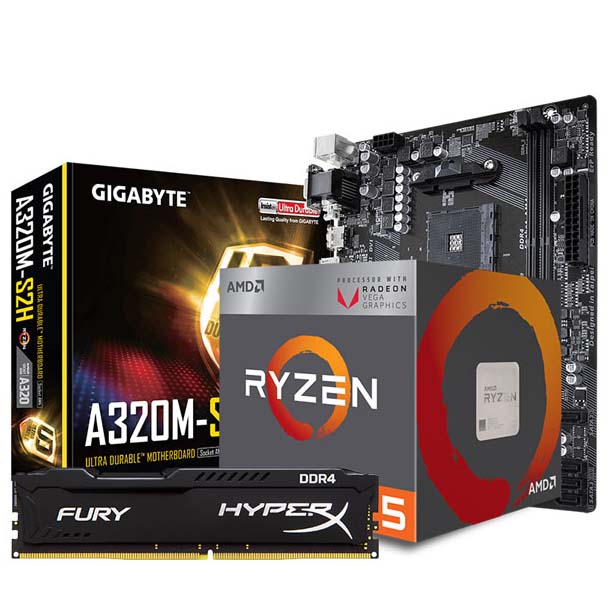 COMBO AMD RYZEN 5 2400G - A320 - 8GB DISIP ASUS